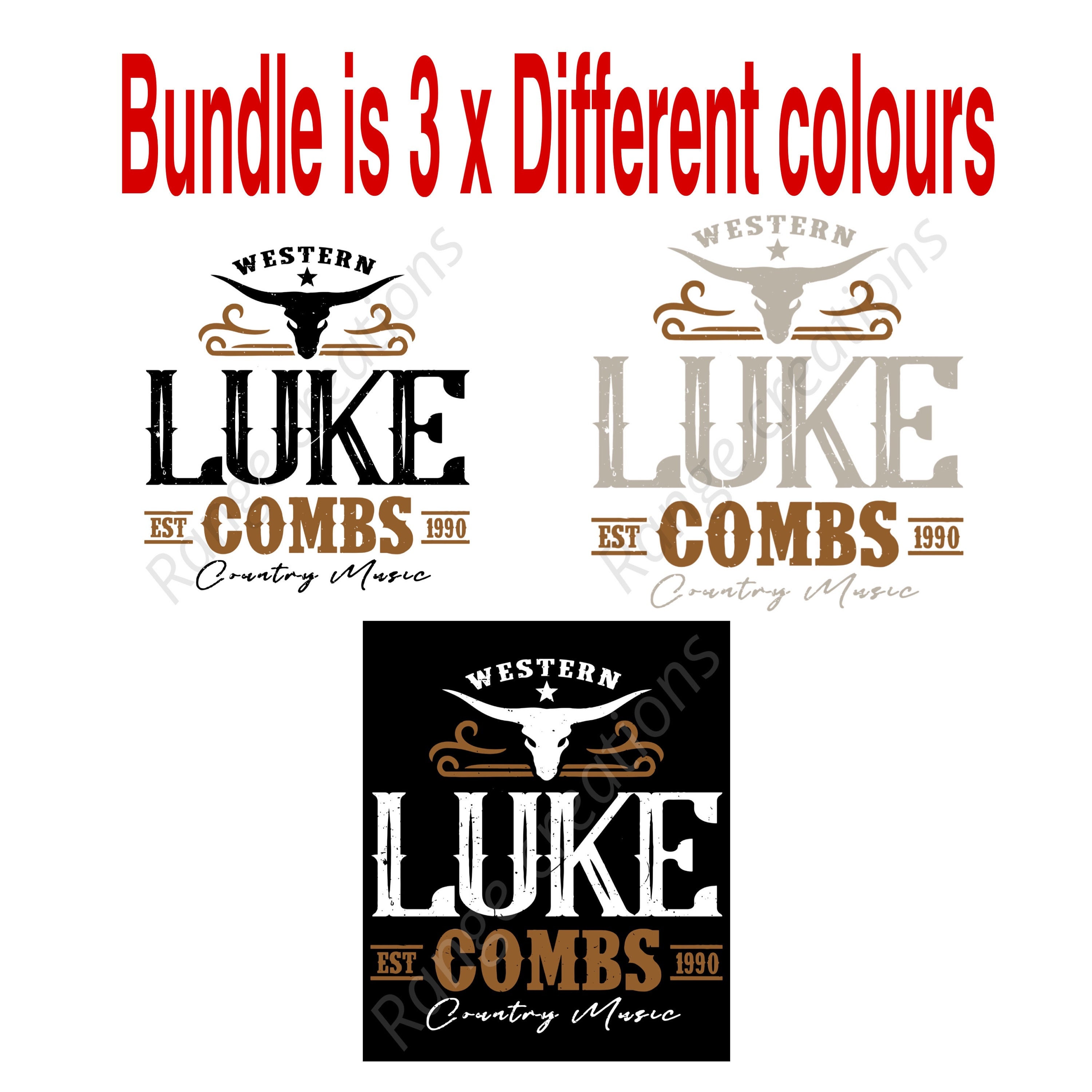 Luke Combs Design Inc 3 Designs PNG Cricut Sublimation Country Music ...