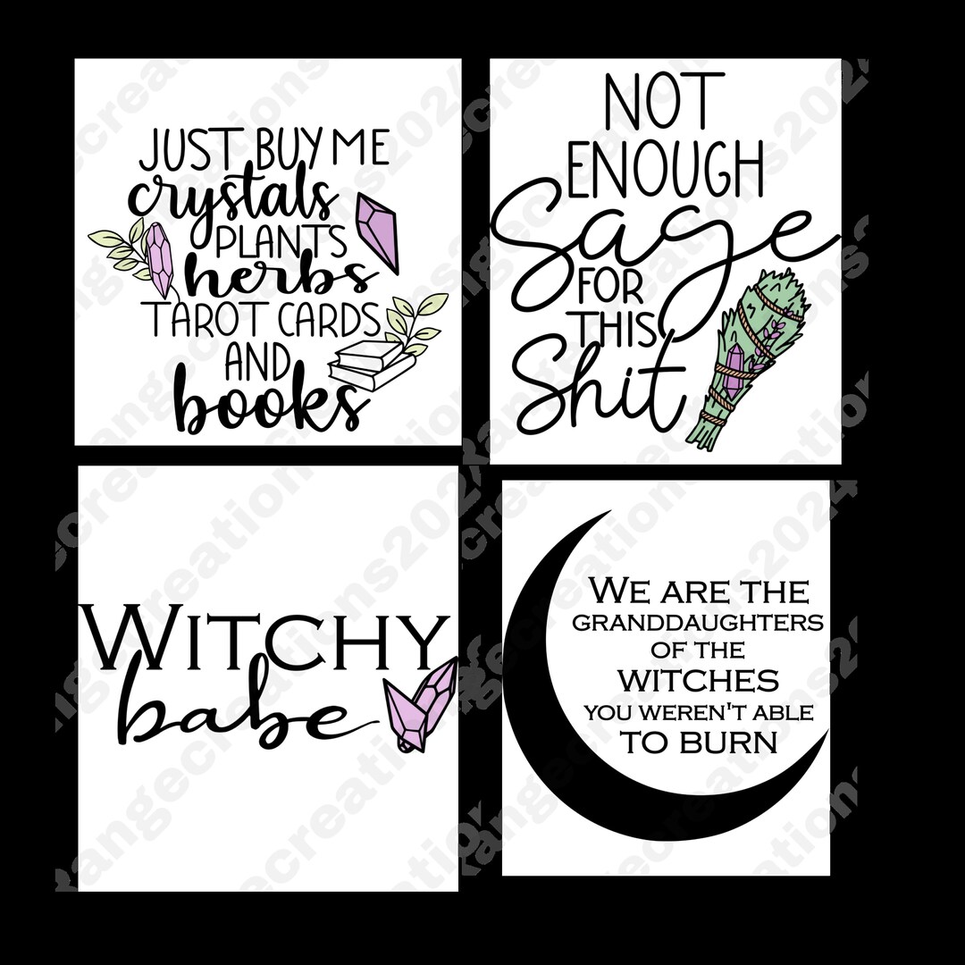 Witchy Bundle Designs PNG Logos Witch Halloween Crystals Cricut ...