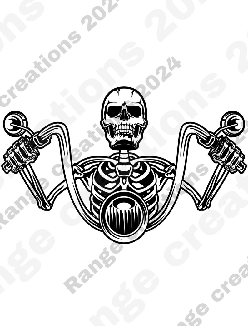 2 X Skull Biker PNG Designs Skeleton Harley Davidson for Tshirt or ...