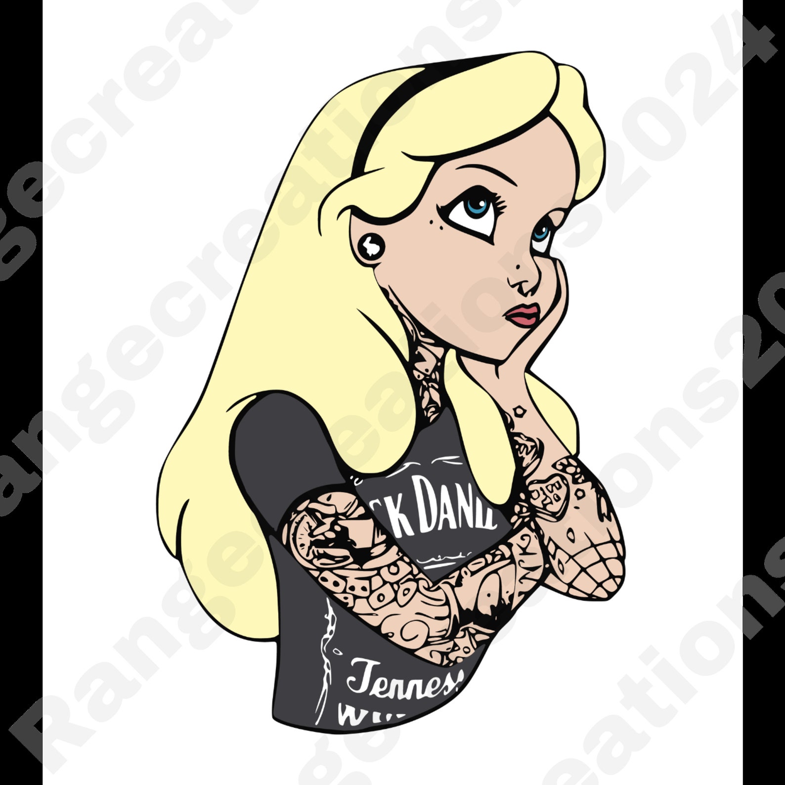 5 X Princess Tattoo Design PNG Logos Tshirt Hoodie Sublimation - Etsy