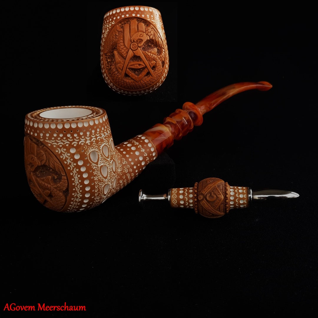 Freemasonry Masonic Meerschaum Pipe, Freemasonry Meerschaum, Freemason ...