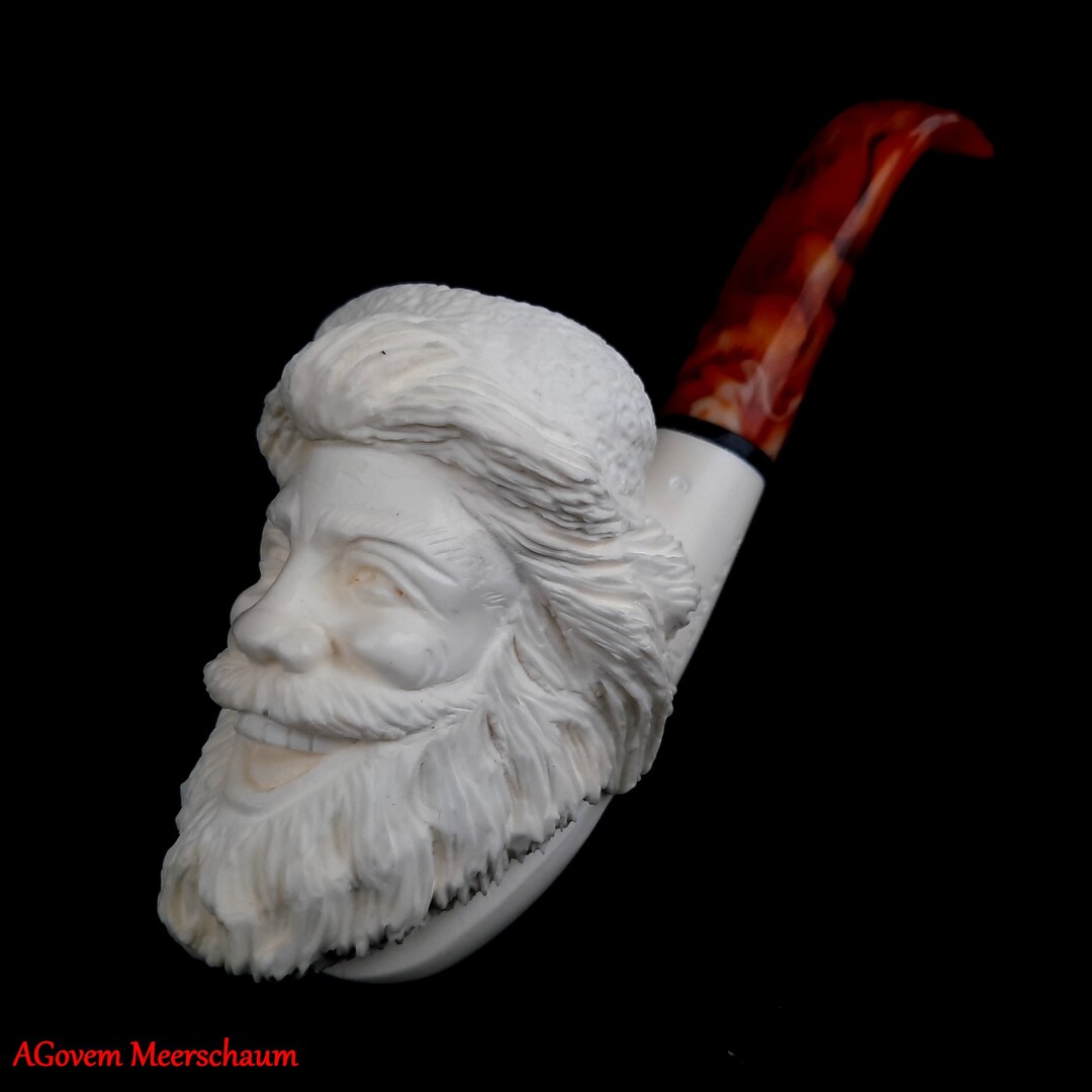 Handcarved Santa Clause Block Meerschaum Smoking Pipe, Gift for Him ...