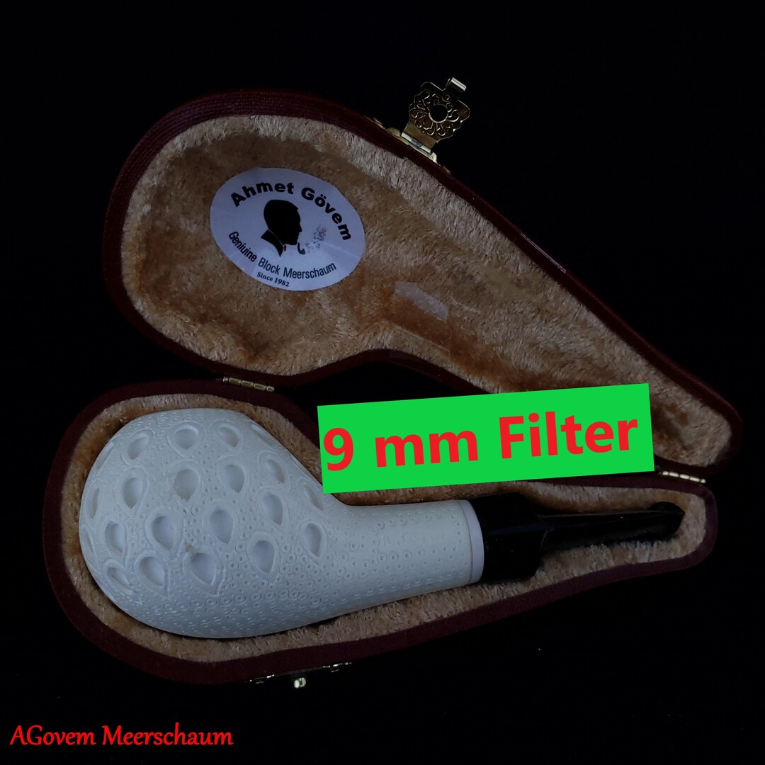 Agovem Handcarved 9mm Cat Paw Block Meerschaum Smoking Pipe, Pipa Di ...