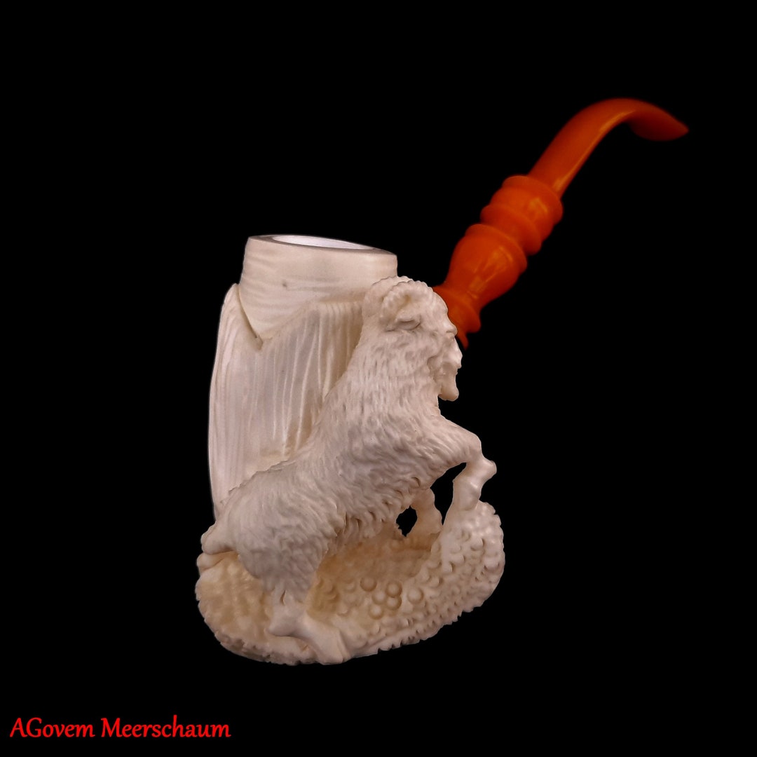 Wild Goat Block Meerschaum Pipe, Smoking Pipe, Custom Made Pipe ...