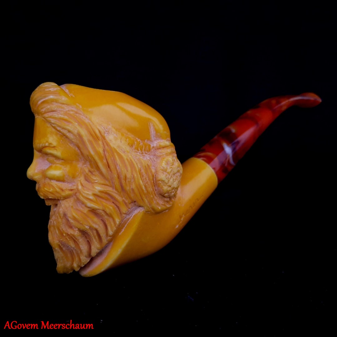 Handcarved Unsmoked Santa Clause Block Meerschaum Smoking Pipe, Gift ...