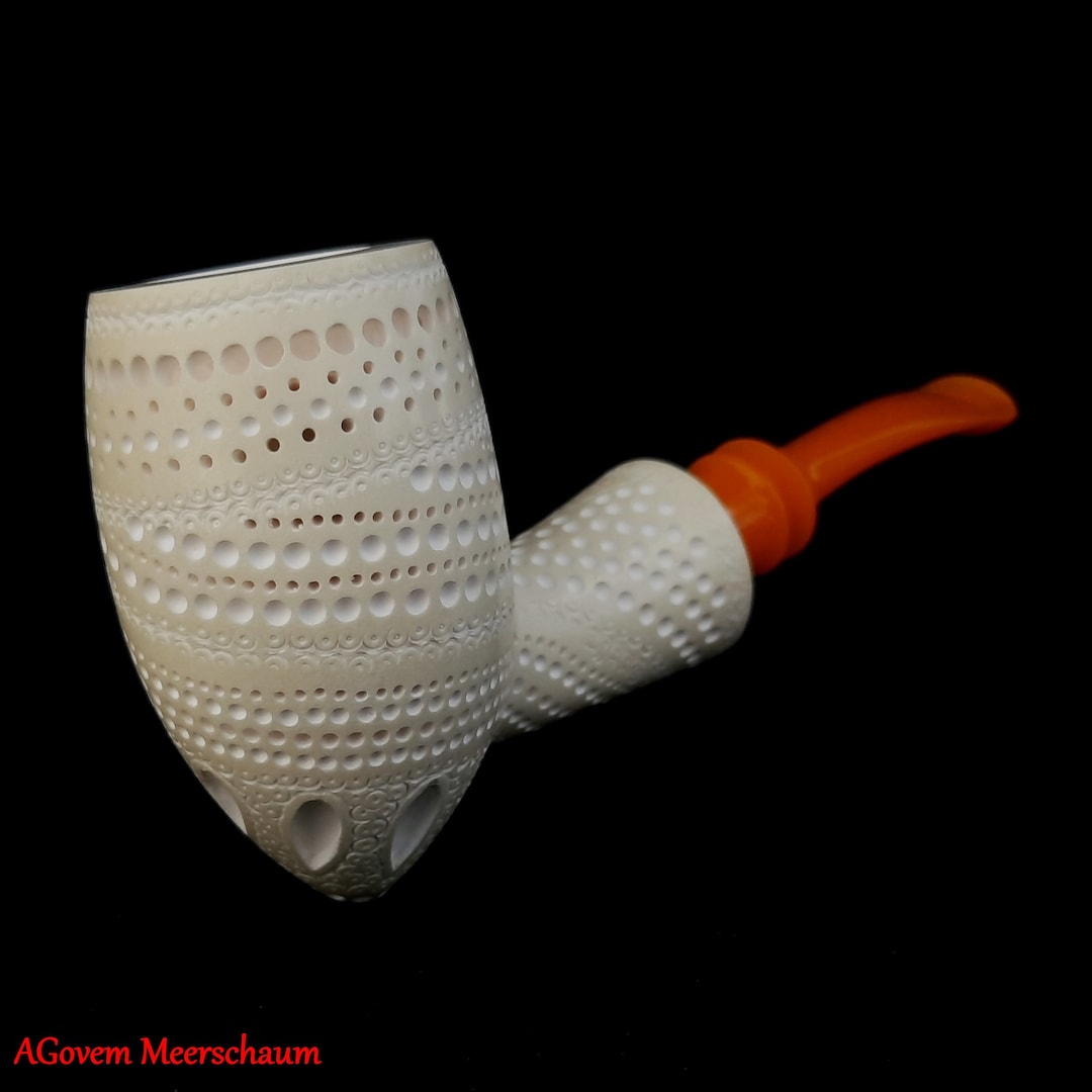 Agovem Handmade Pickaxe Turkish Block Meerschaum Pipe, Gift for Him ...