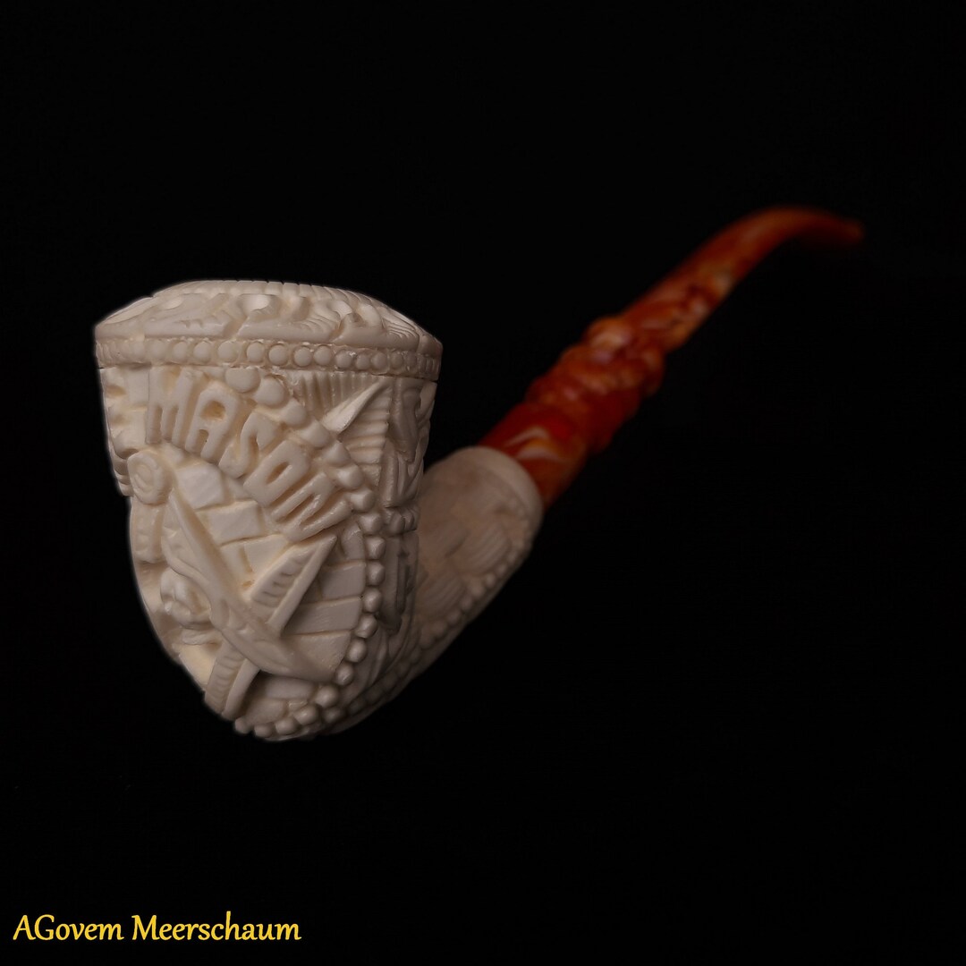 Masonic Meerschaum Pipe, Freemasonry Meerschaum, Freemason Pipe, Manly ...