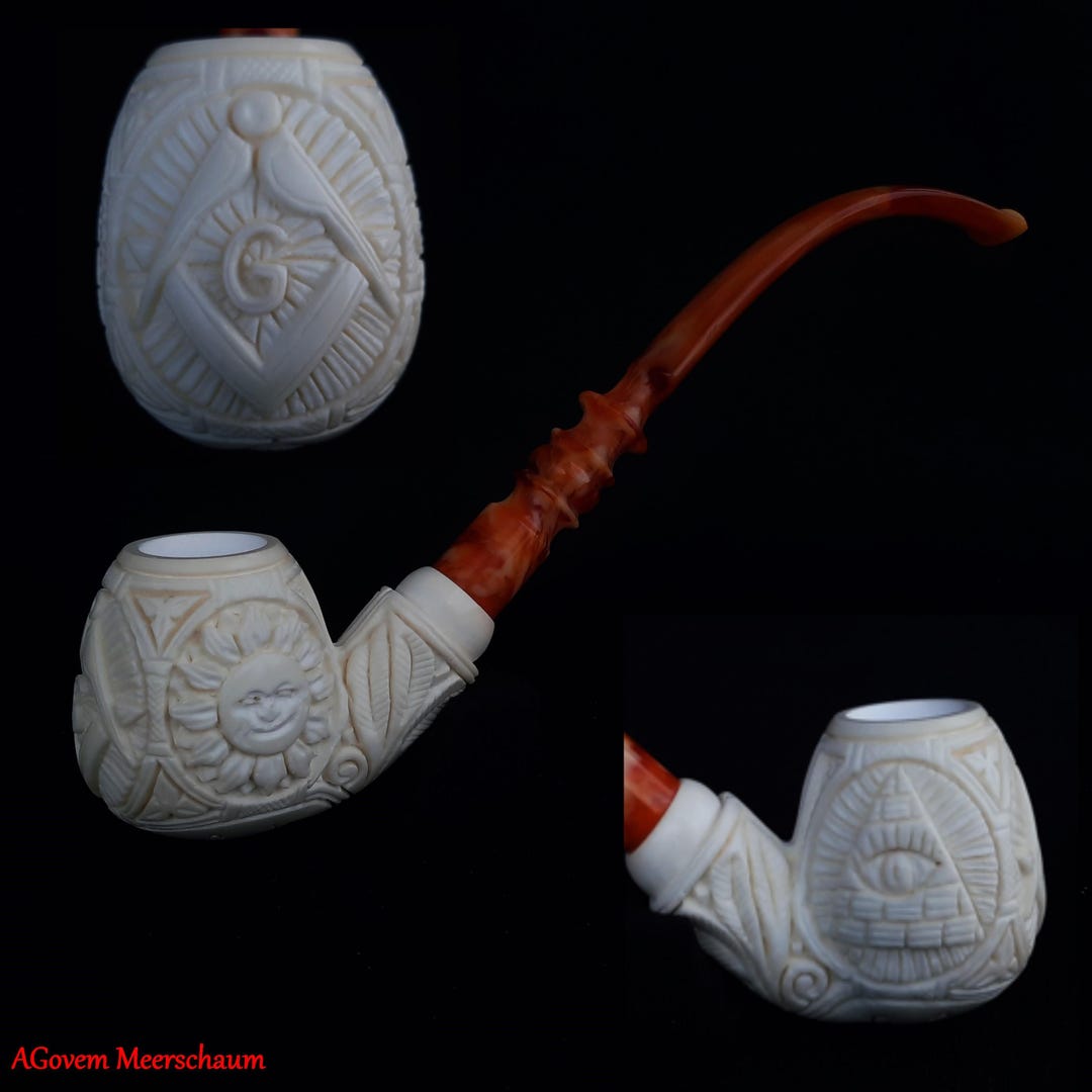 Freemasonry Masonic Meerschaum Pipe, Freemasonry Meerschaum, Freemason ...