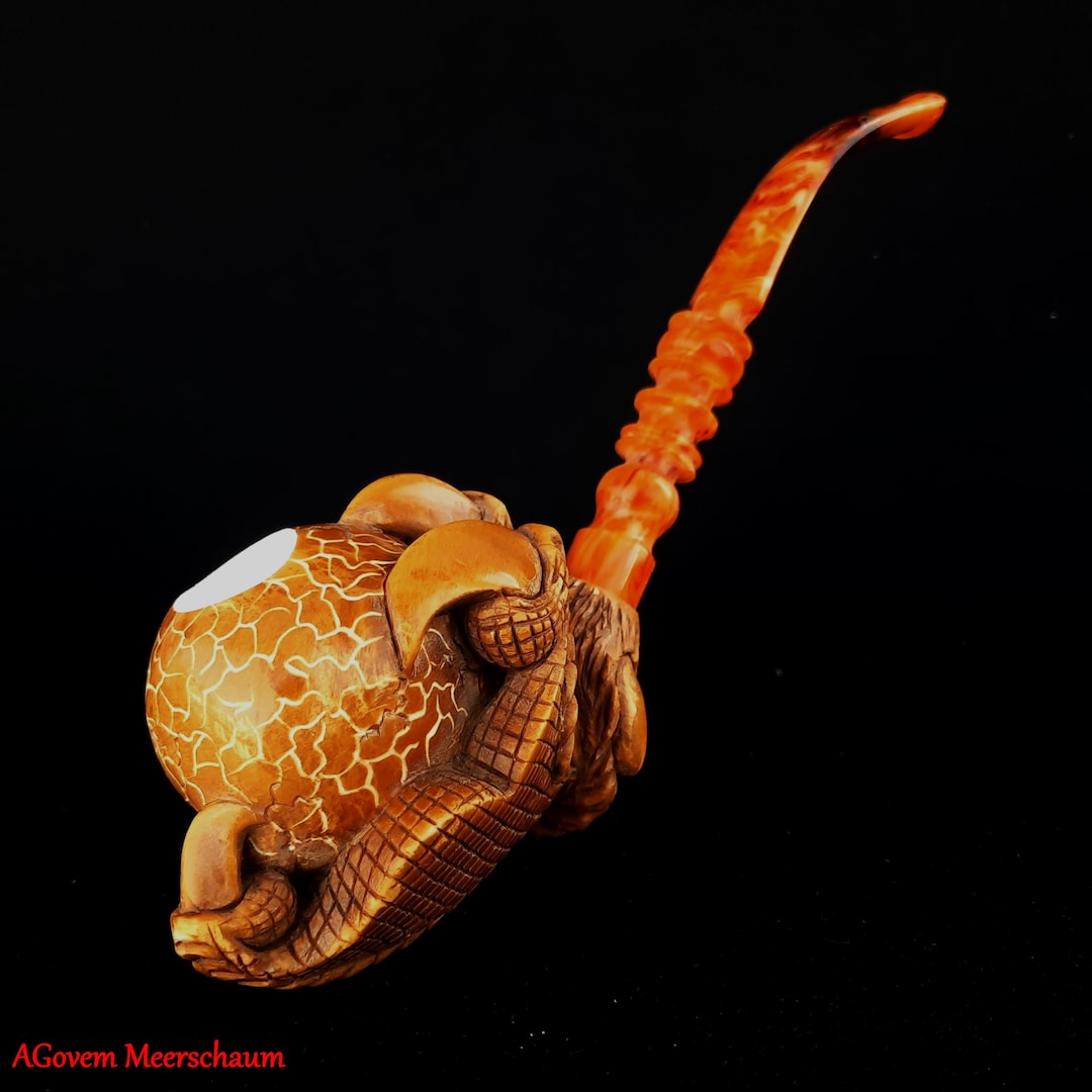 KENAN Handcarved Eagle Claw Block Meerschaum Smoking Pipe, Gift for Him ...