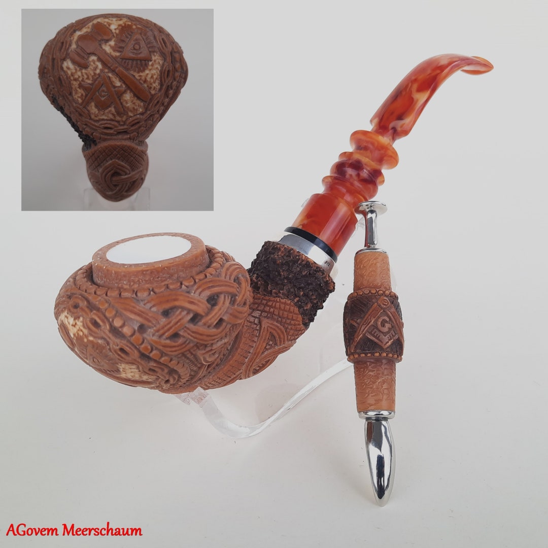Freemasonry Masonic Meerschaum Pipe, Freemasonry Meerschaum, Freemason ...