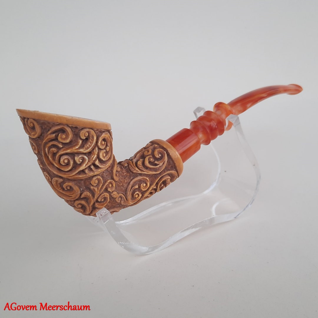 Agovem Ornament Block Meerschaum Smoking Pipe, Gift for Him, Pipa De ...