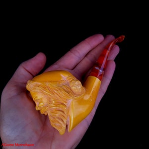 Handcarved Unsmoked Santa Clause Block Meerschaum Smoking Pipe, Gift ...