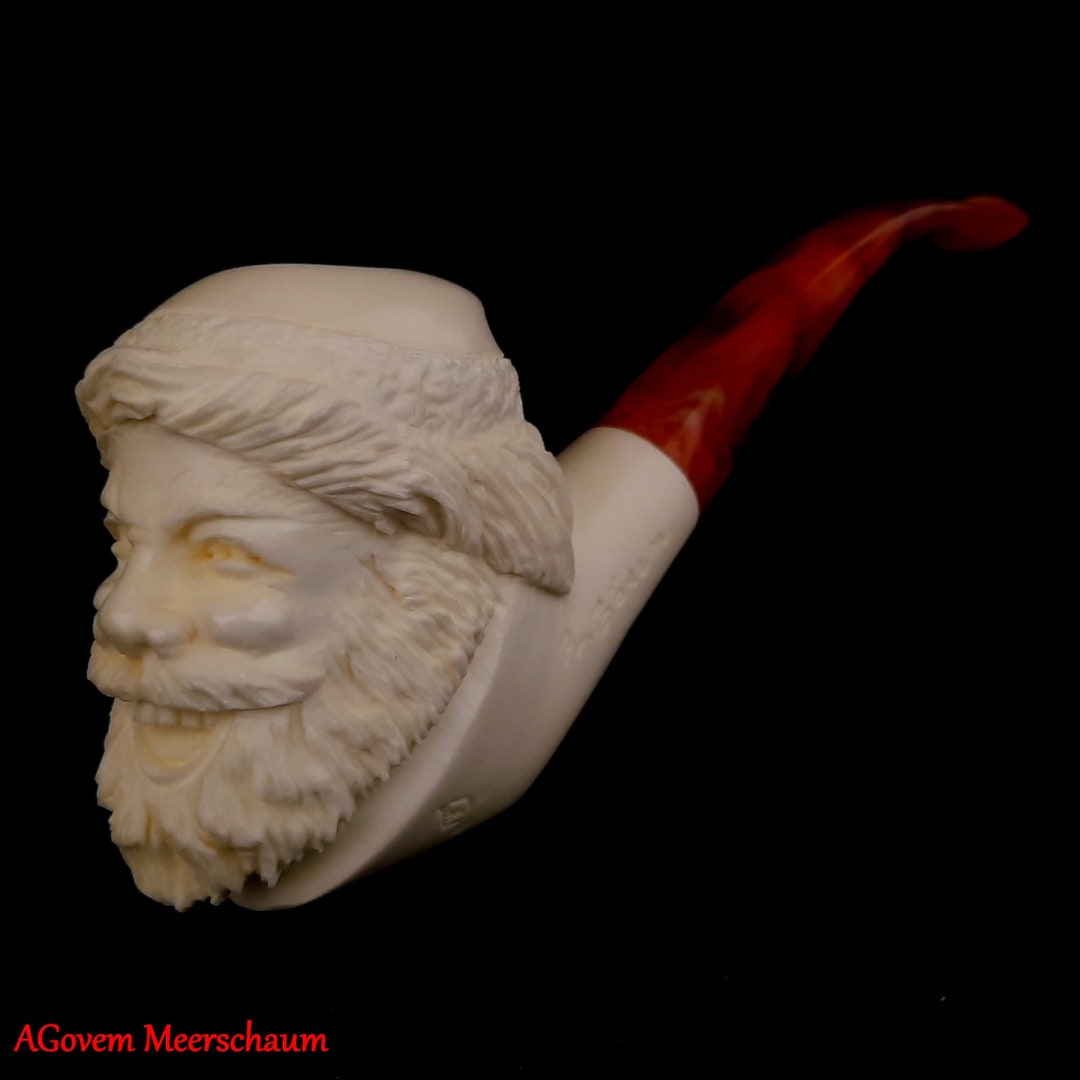 Handcarved Unsmoked Santa Clause Block Meerschaum Smoking Pipe, Gift ...