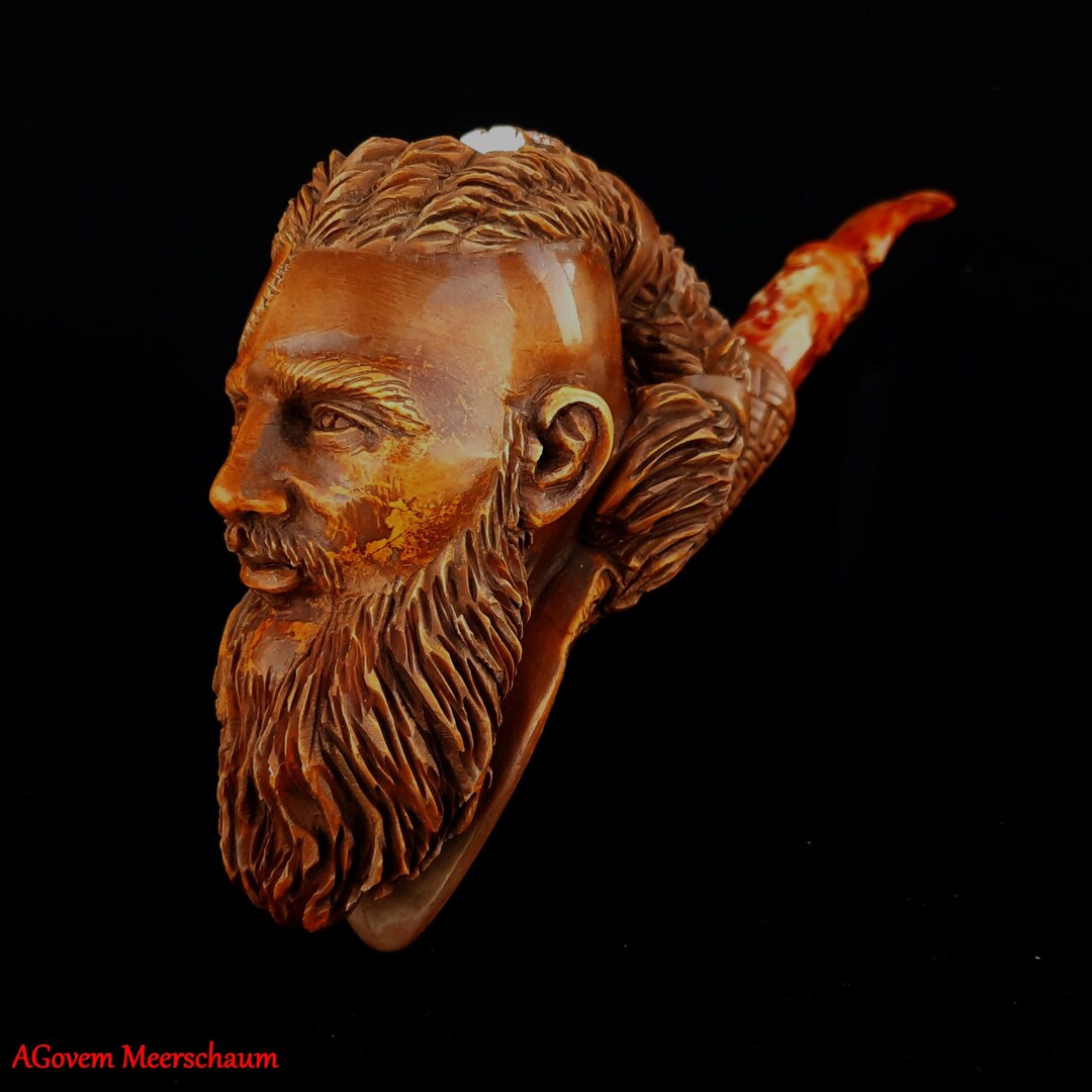 KENAN Handcarved Ragnar Block Meerschaum Smoking Pipe Pipa Di - Etsy