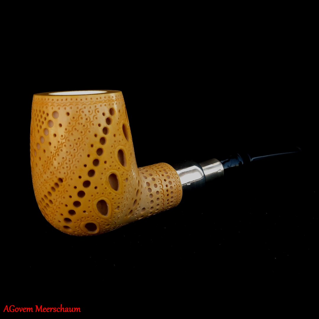 Agovem Spigot Block Meerschaum Pipe, Pipa De Espuma De Mar, Pipa Di ...
