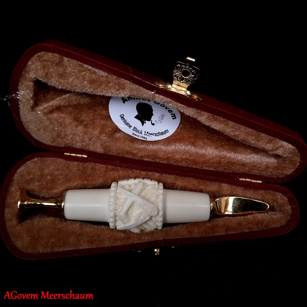Handcarved Masonic Meerschaum Smoking Pipe Tamper, Smoking Pipe ...