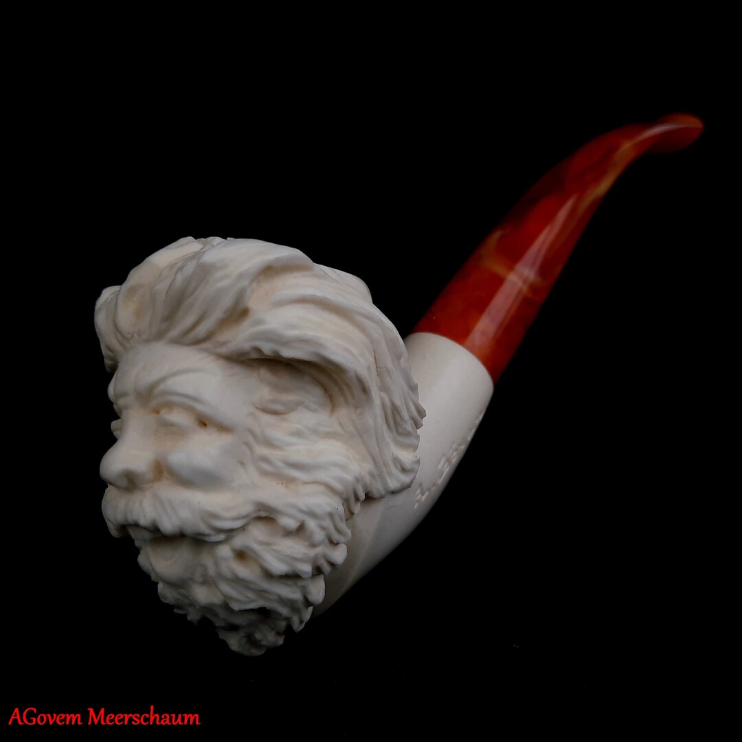 Handcarved Unsmoked Santa Clause Block Meerschaum Smoking Pipe, Gift ...