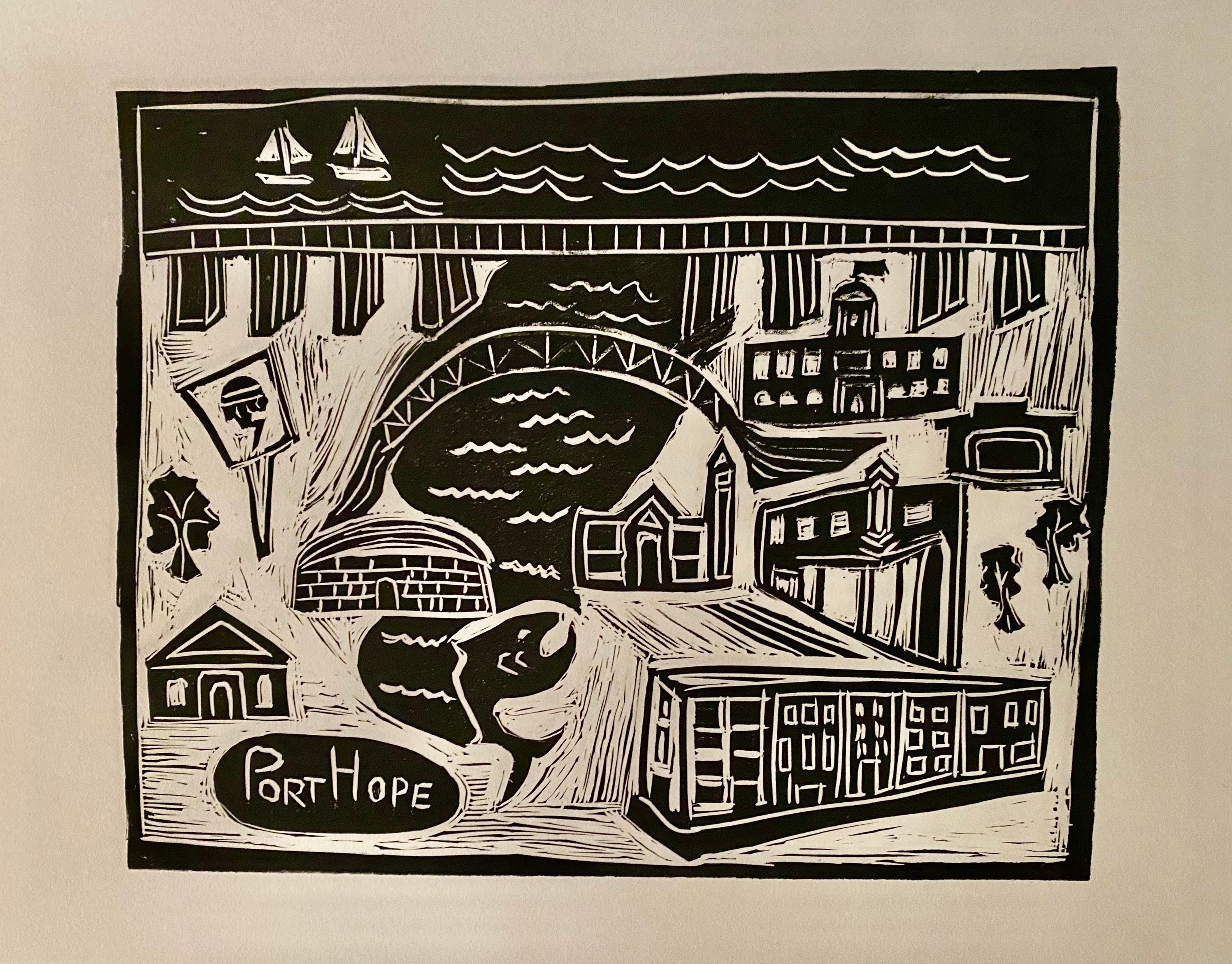 Original Lino Print Map of Port Hope Ontario - Etsy Canada