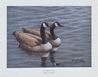 Geese Art Print Goose Flying Bird Painting Watercolor Art Home Decor ...