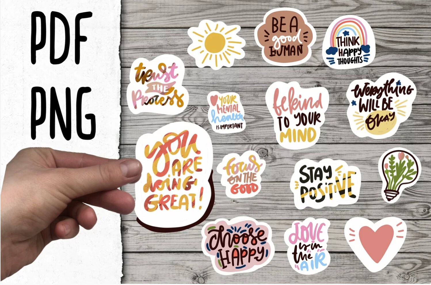 Positive Sticker Set. Stickers for Planners. Stay Positive Sticker - Etsy