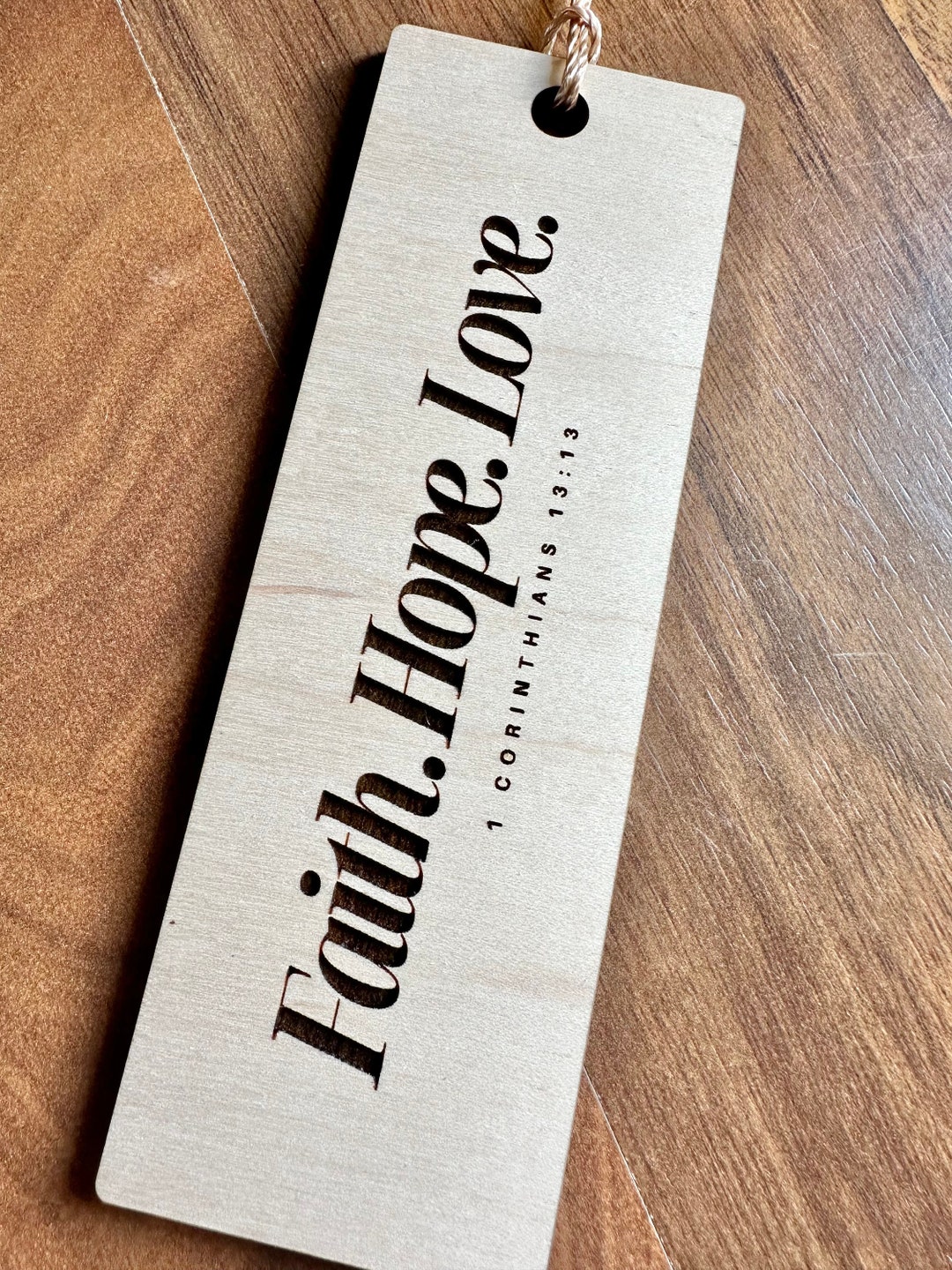 Engraved Wooden Bookmark With Tassel, Christian, Bible Verse, Faith ...