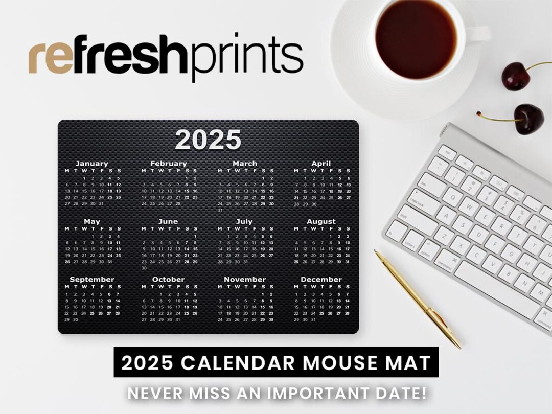 Textured 2025 Calendar Mouse Mat / Office Stationary / Mouse Mats Desk ...
