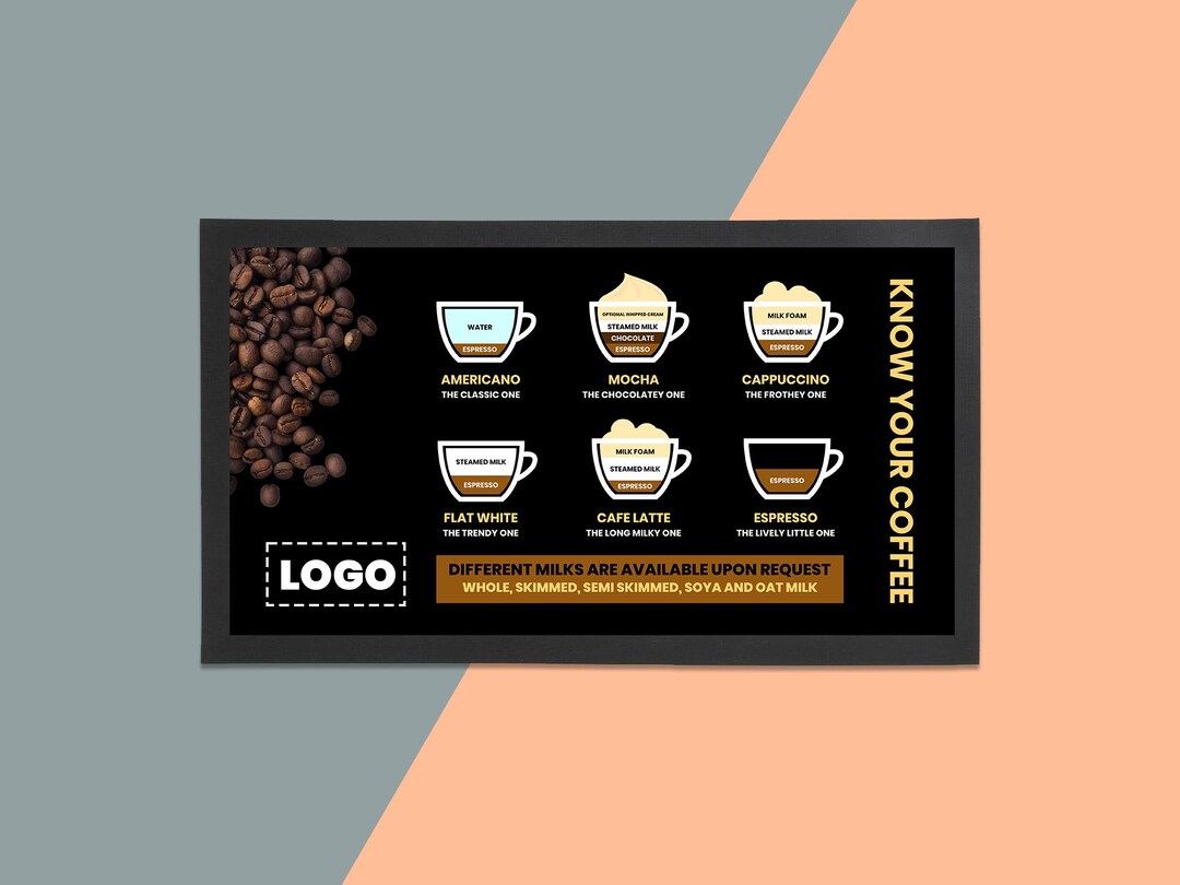 Personalised Coffee Counter Mat Great for Coffee Shops or Your Home ...