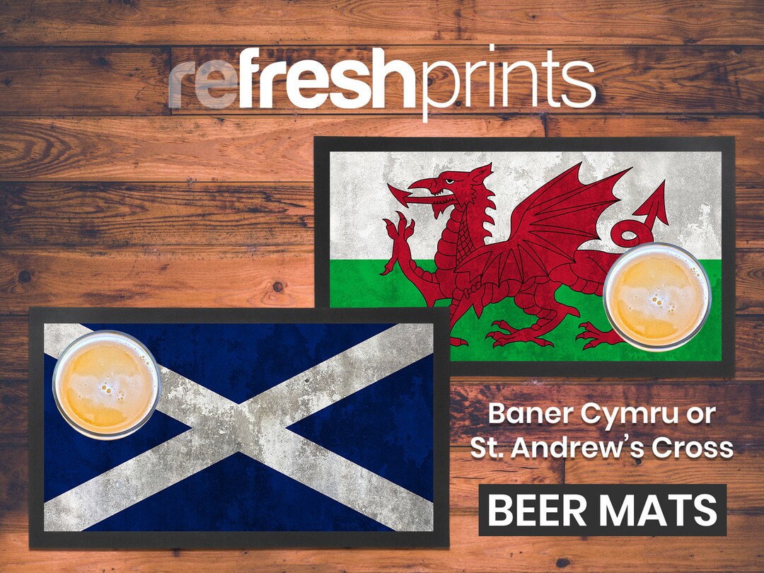UK Bar Runner Scotland Wales UK Bar Mat/man Cave Gift/bar Accessories ...
