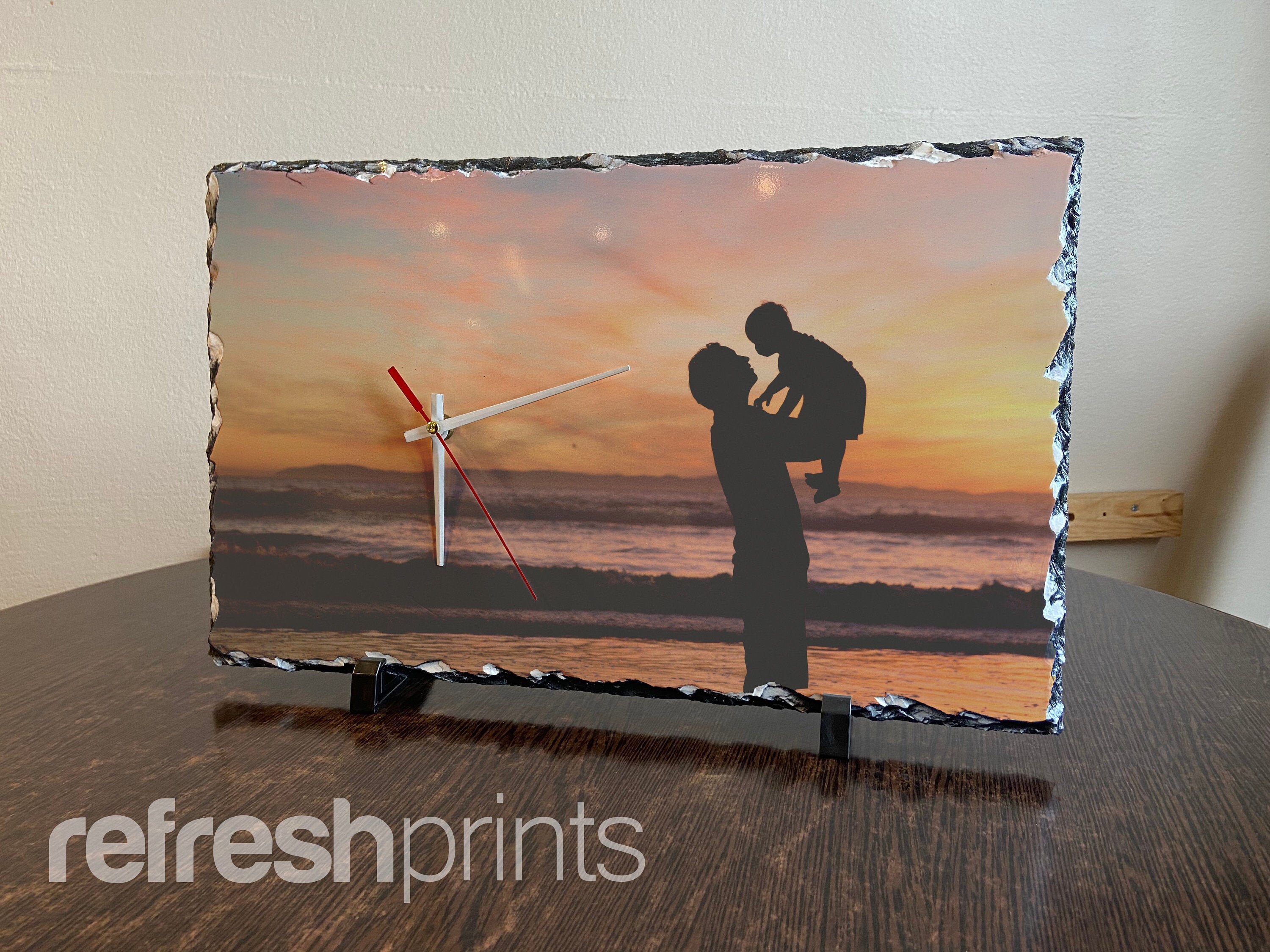 Photo Slate Clock / Personalised Photo Slate / Photo Slate in - Etsy