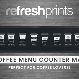 Personalised Large Coffee Menu Bar Runner (black)- /home Coffee Shop ...