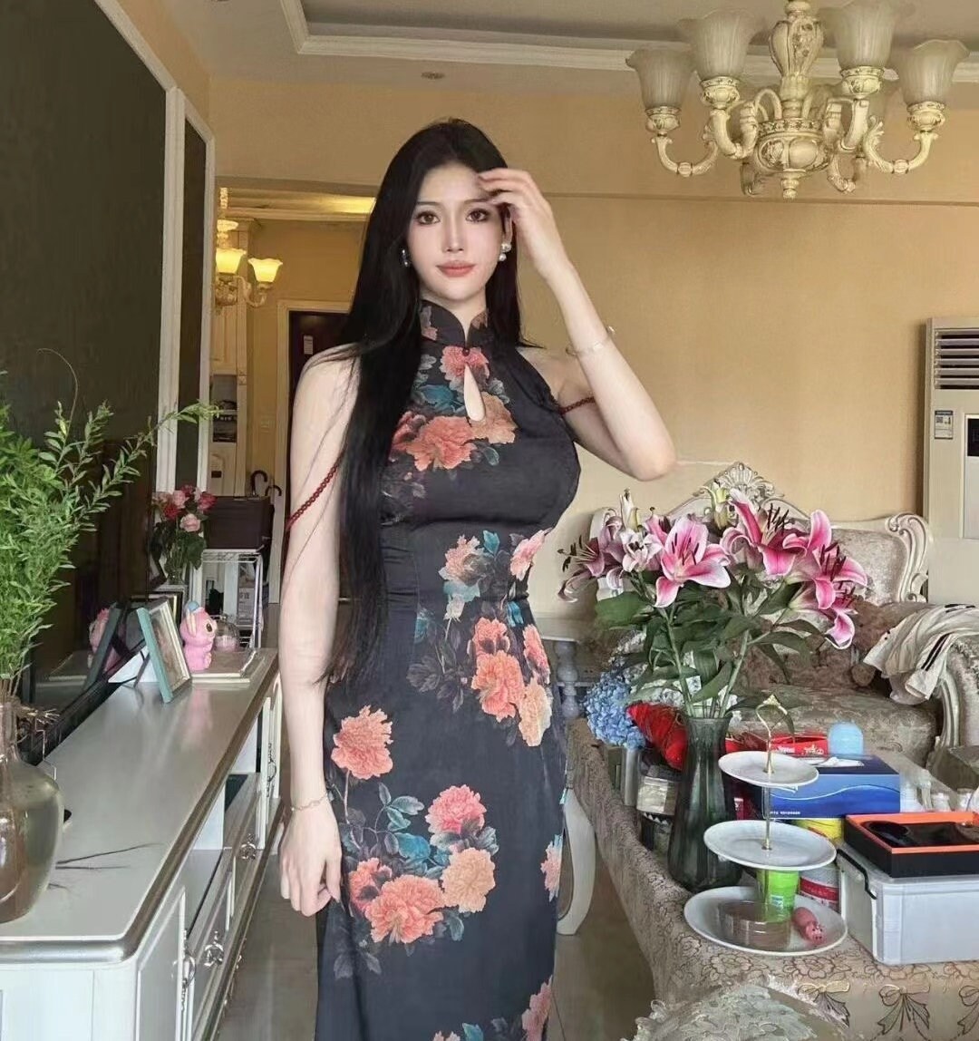 Customized Black Cheongsam Dress | Off-shoulder Modern Qipao | Tea ...