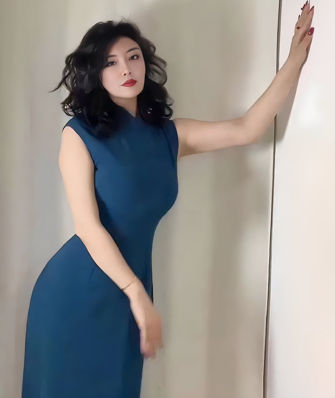 Handmade Custom Cheongsam Dress. Minimalist Blue Qipao. 1920s Vintage ...