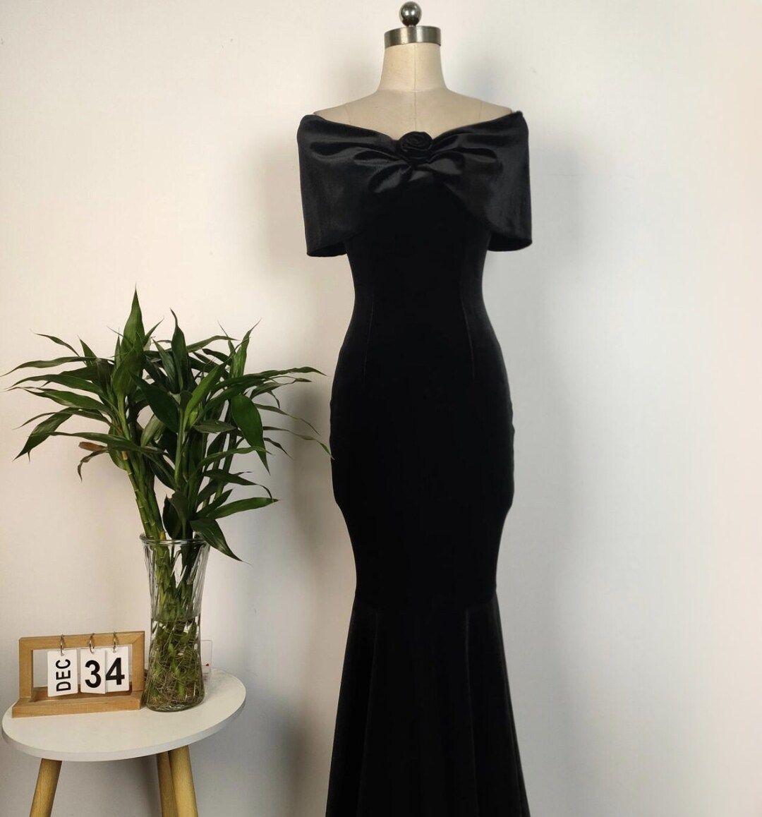 Handmade Custom-made 1920s Vintage Dress. Elegant Ball Gown. Black ...
