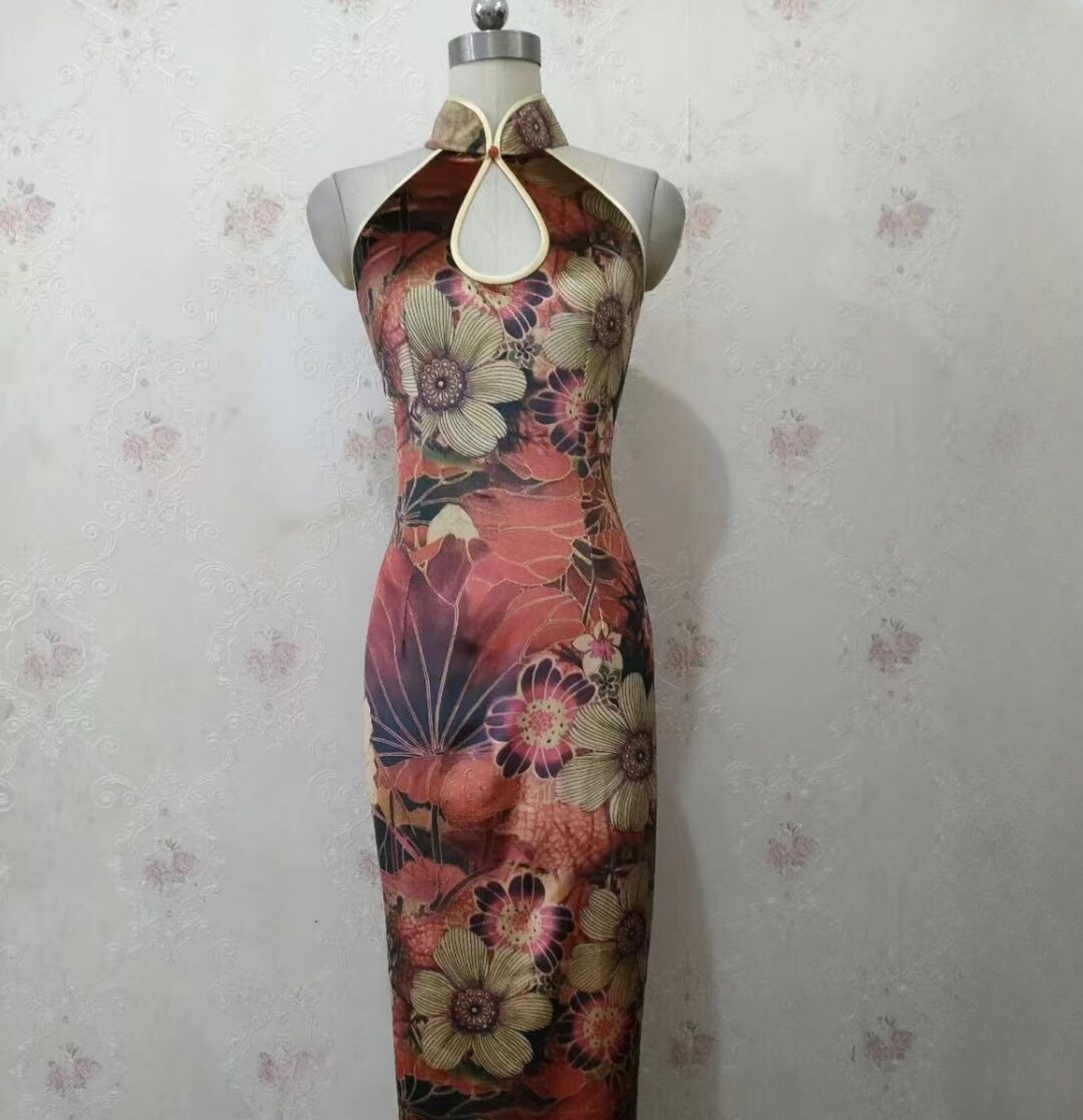 Custom Halter Neck Cheongsam Dress | Modern Qipao From China | Tea ...
