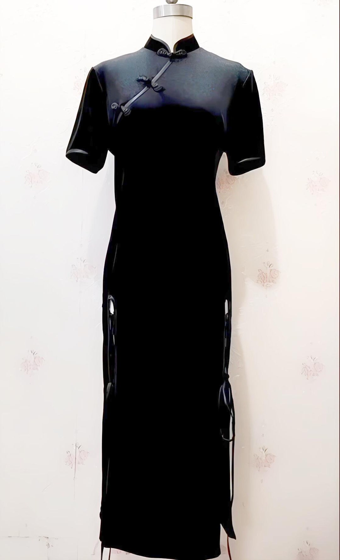 Handmade Black Cheongsam Dress for All | Velvet Modern Qipao | Tea ...