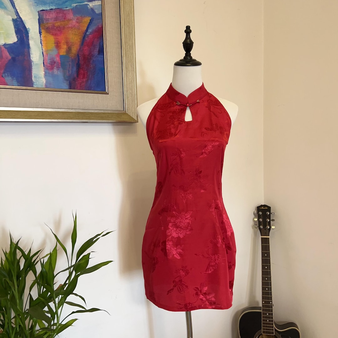 Custom Red Cheongsam Dress: Backless Short Qipao, Chinese Wedding - Etsy