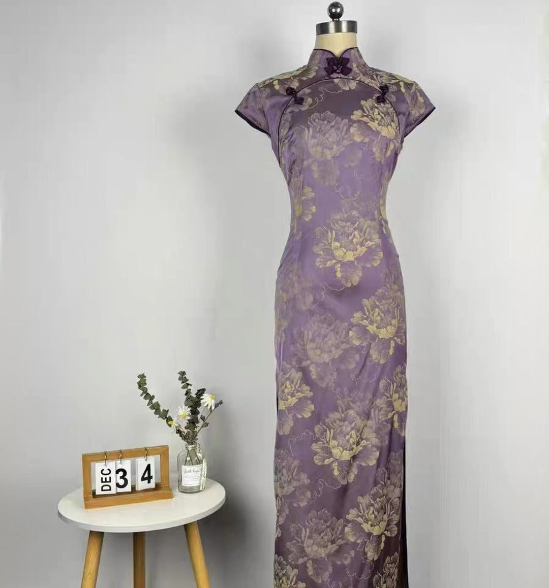 Custom Tailored One-of-a-kind Cheongsam Dress for All | Light Purple ...