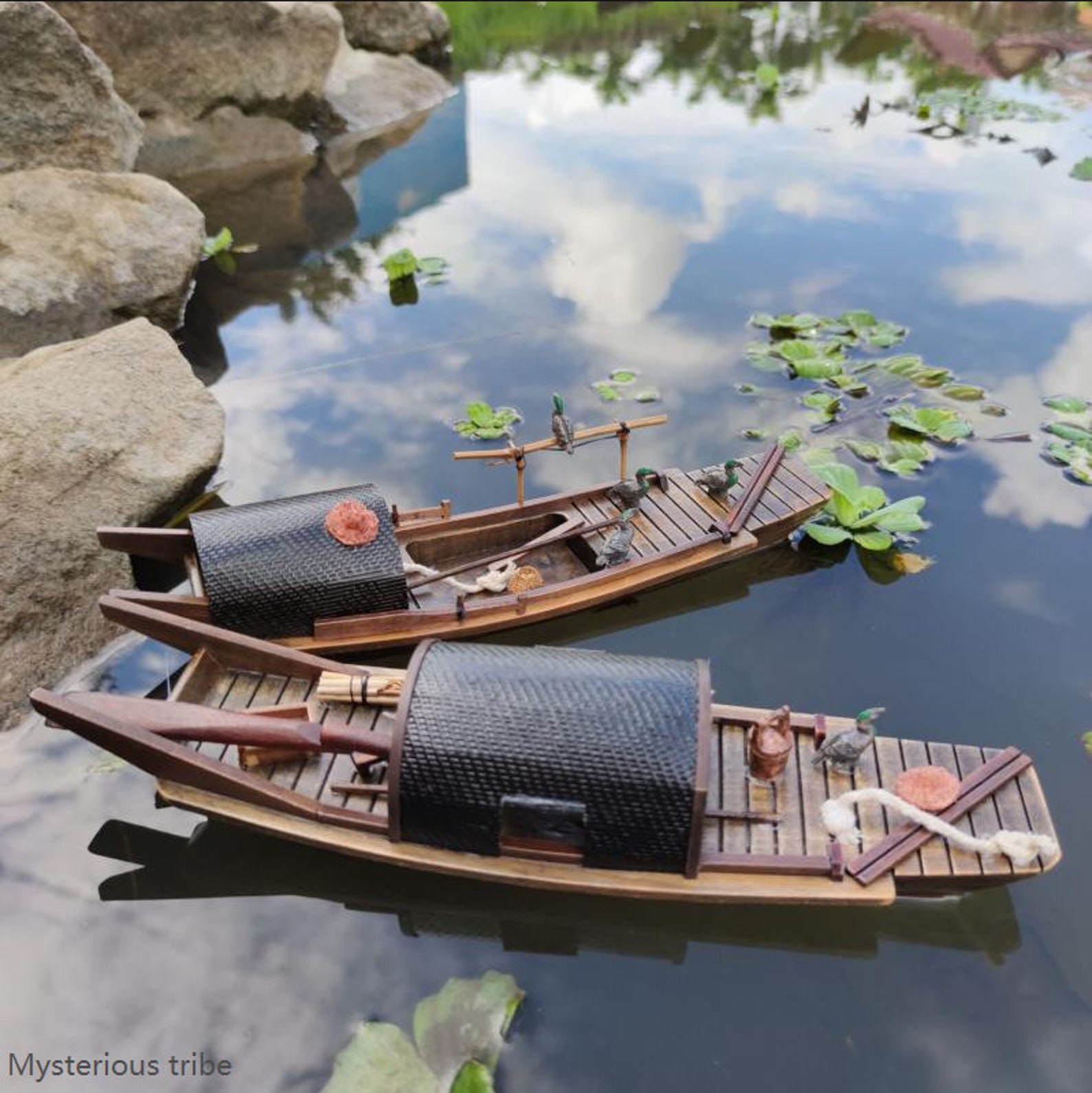 Traditional Chinese Fishing Boat Model. Vintage Wooden Boat Decor ... Traditional Chinese Fishing Boat Model. Vintage Wooden Boat Decor ...
