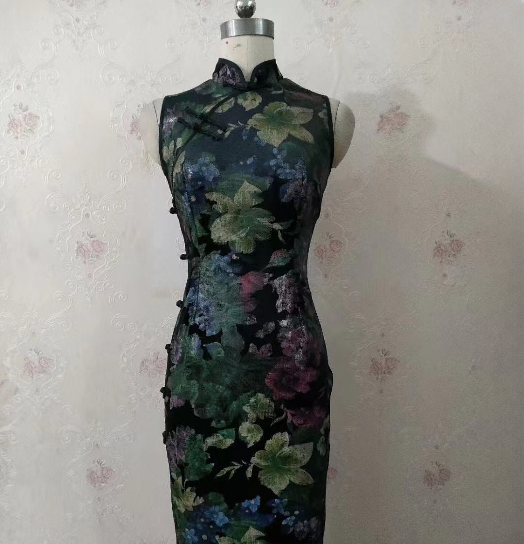 Handmade Floral Cheongsam Dress: Custom Qipao, Wedding or Prom - Etsy