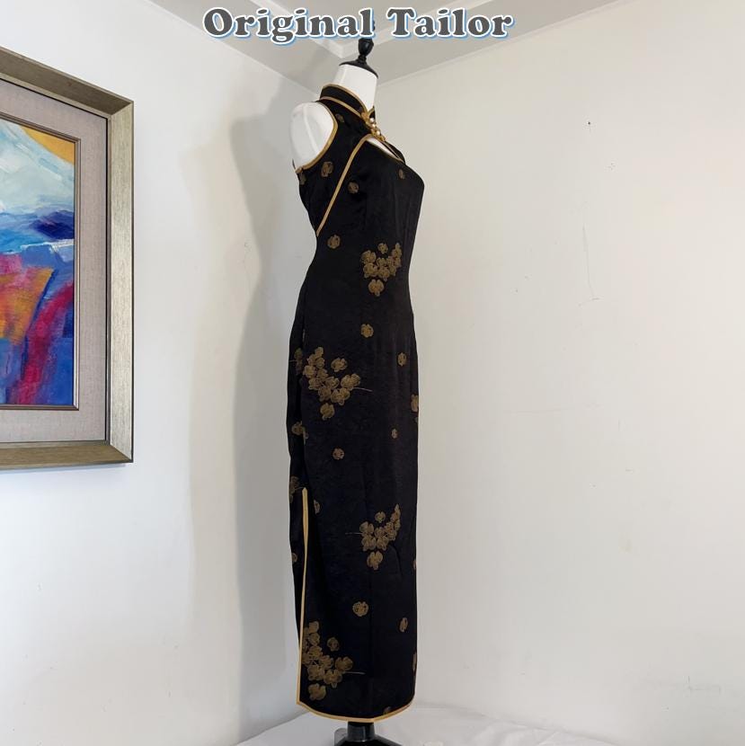 Custom Black Cheongsam Dress: Handmade Qipao for Wedding or Prom - Etsy