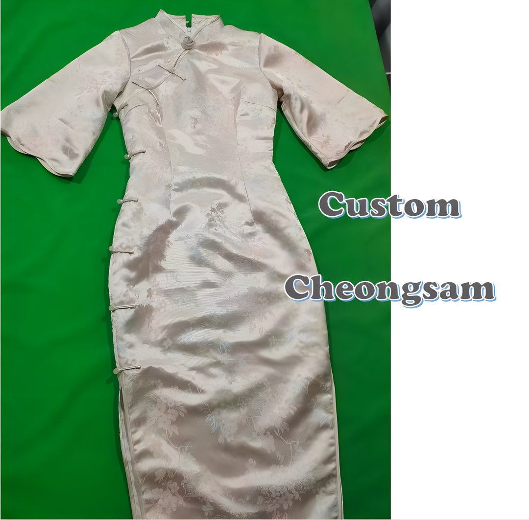 Custom Tailored Cheongsam Dress | Embroidery Modern Qipao Dress | Tea ...