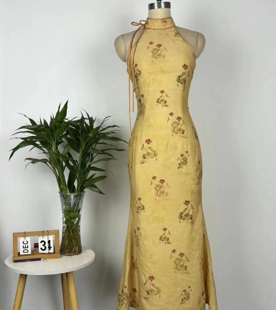 Handmade Floral Cheongsam Dress: Custom Qipao for Tea Ceremony - Etsy
