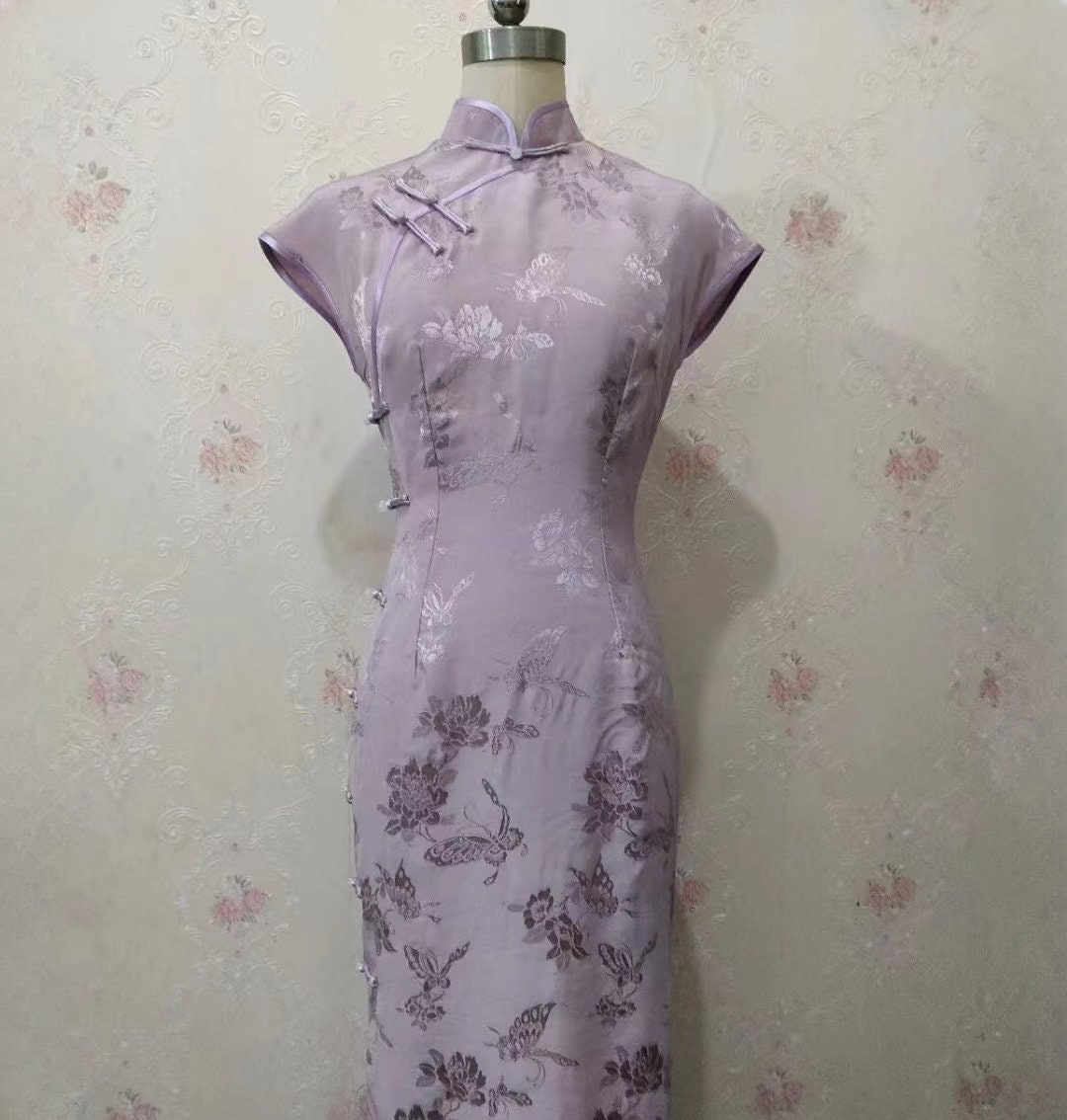 Custom Purple Cheongsam Dress | Evening Dress | Bridal Dress | Wedding ...