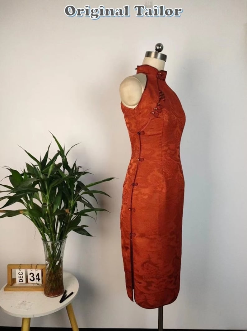 Custom Vintage Sleeveless Cheongsam Dress | Evening Dress | Wedding ...