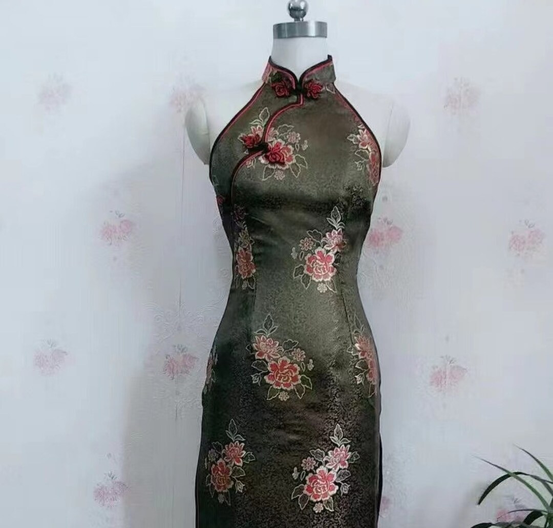 Custom Cheongsam Dress: Traditional Floral Qipao, Handmade - Etsy