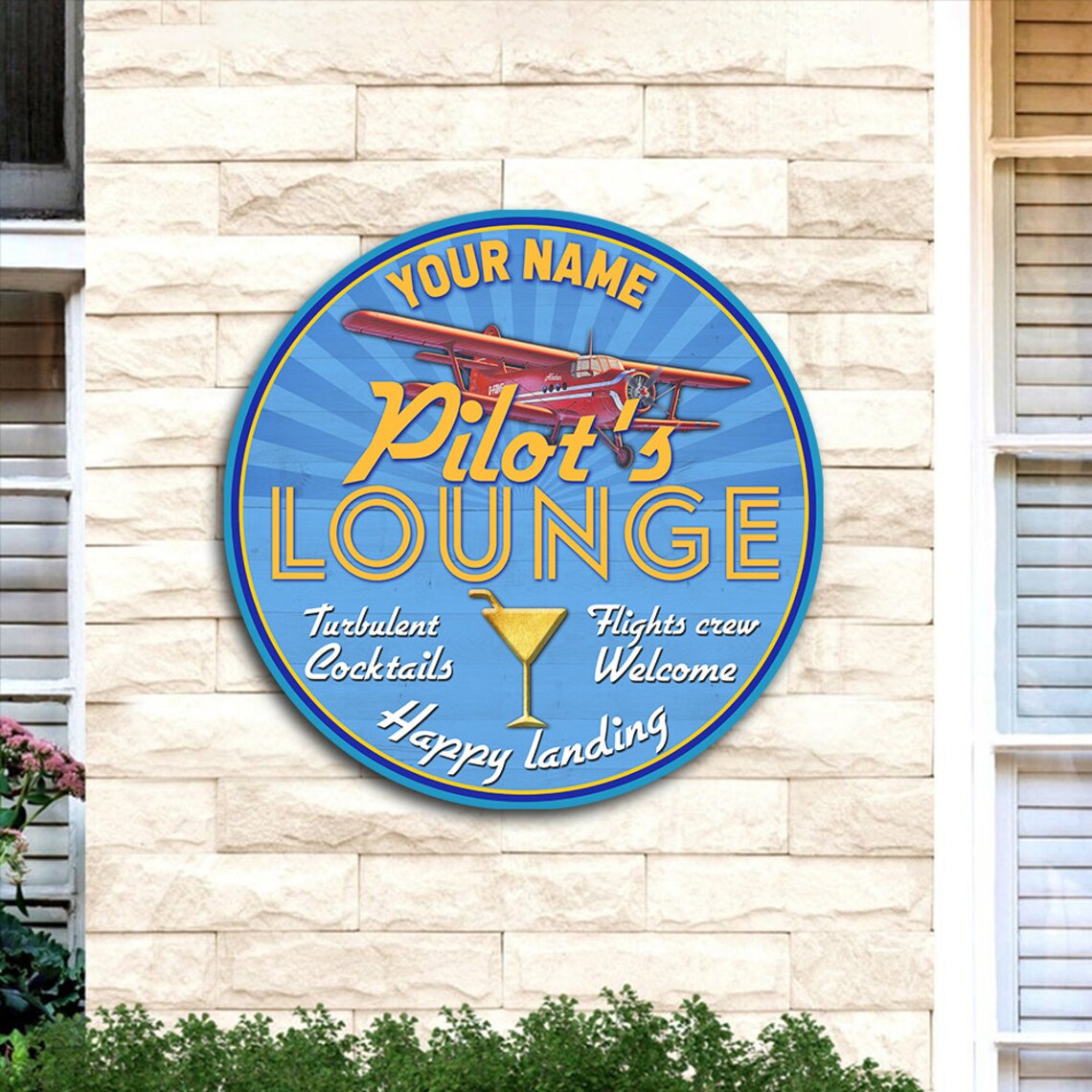 Pilot's lounge Customized Wood Sign Personalized Pilot | Etsy