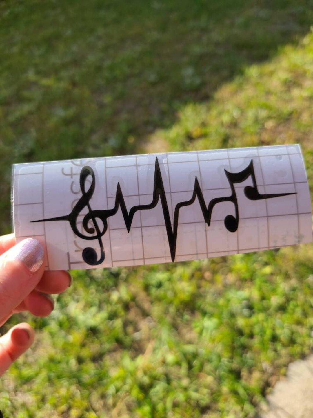 Music Note Heart Rate Decal - Etsy