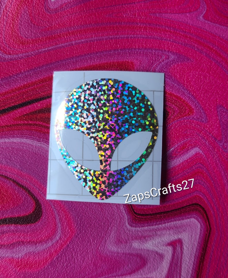 Holographic Alien Decal - Etsy