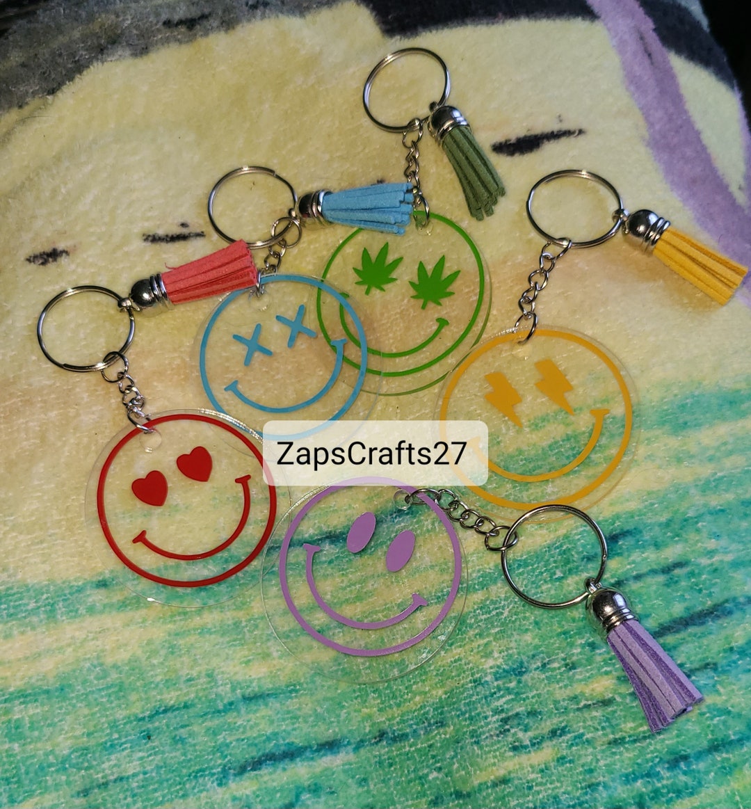 Emoji Face Acrylic Keychain Set - Etsy
