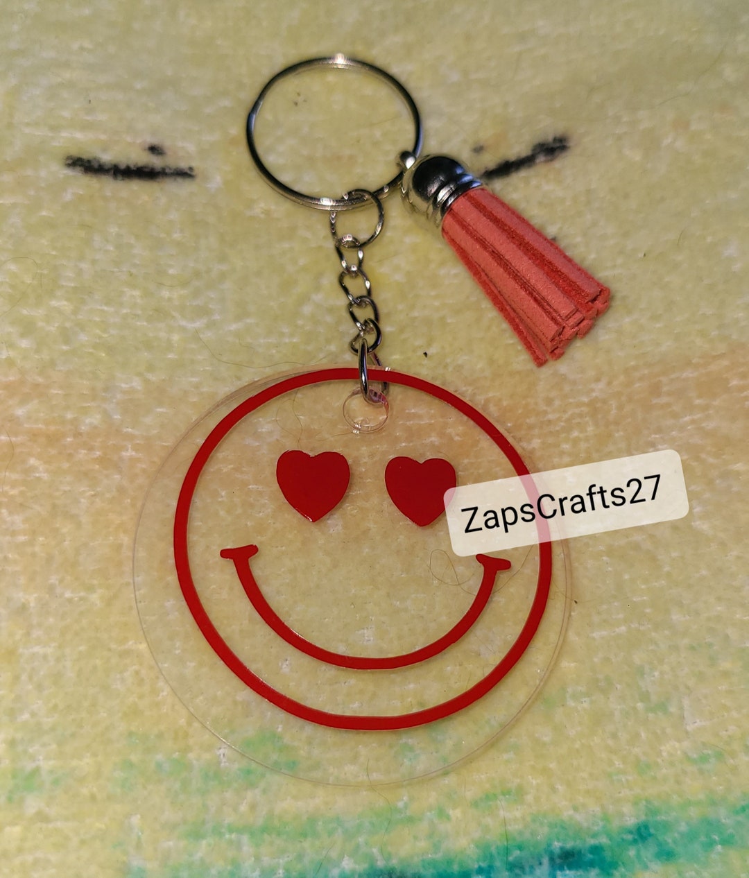 Heart Emoji Acrylic Keychain - Etsy